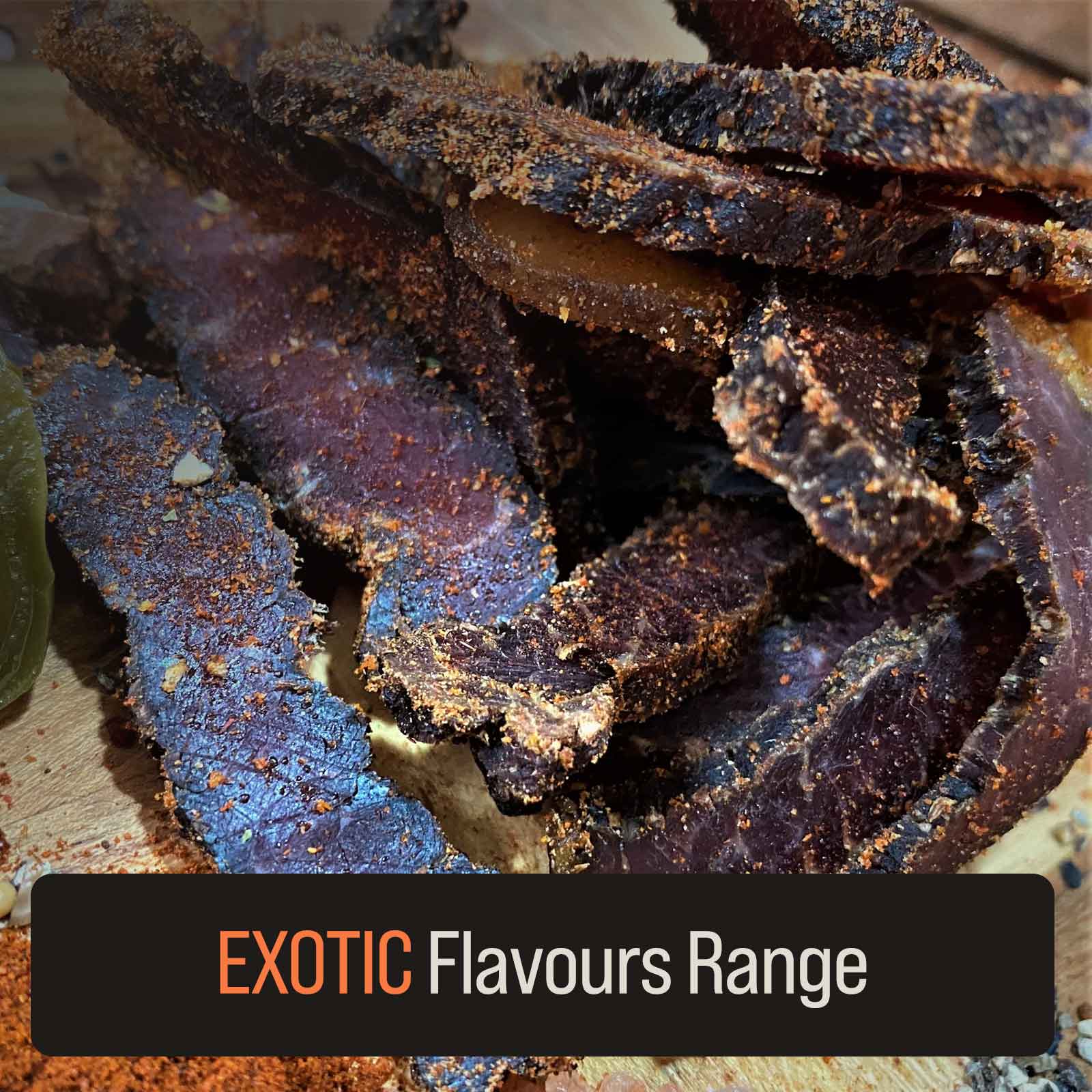 Exotic Flavours Range – Black Protein Biltong & Jerky